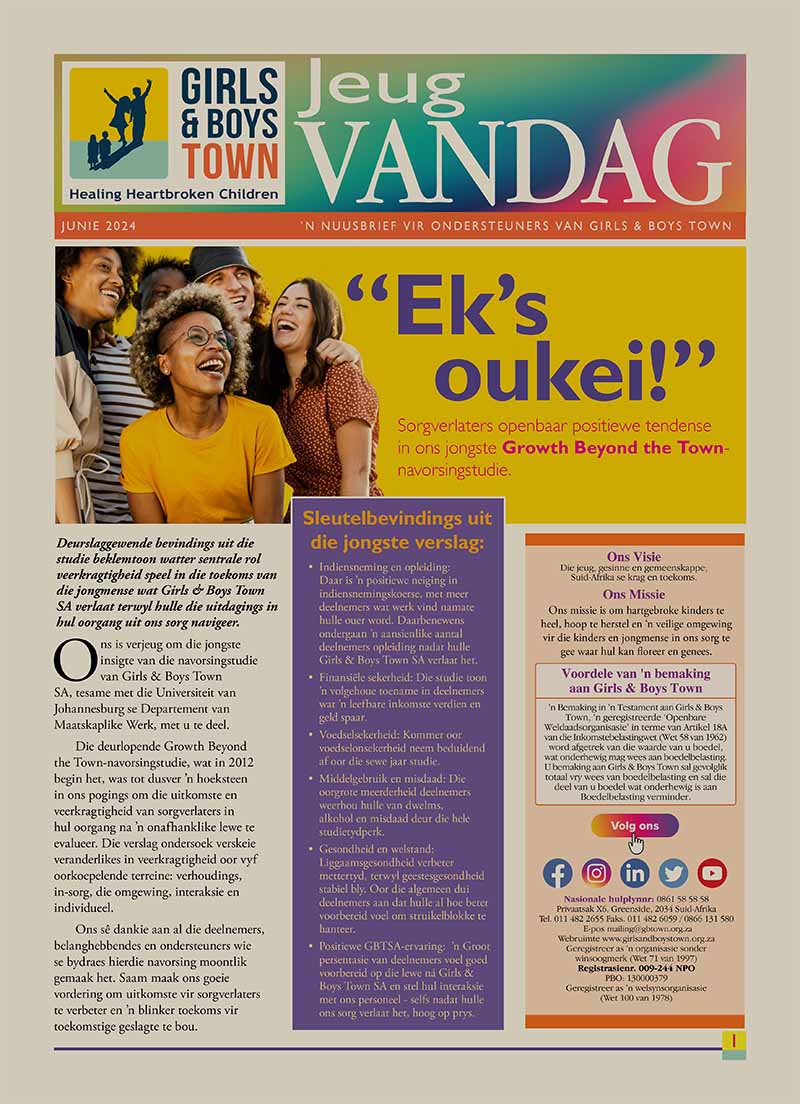 Jeug Vandag Junie 2024 - Girls and Boys Town South Africa